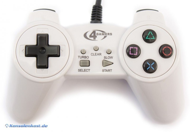 PS1 - Controller / Pad mit Turbo & Slowmotion #weiß [4Gamers ...