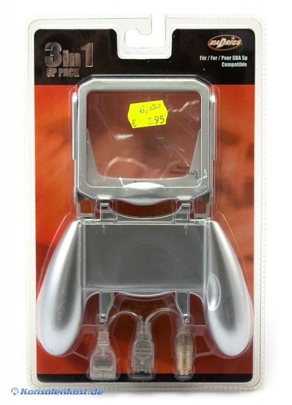GameBoy Advance - 3in1 Pack #silber + Lupe + Grip + Port Extension (für ...