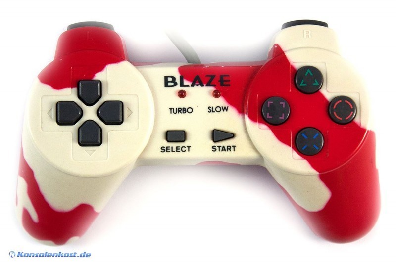 PS1 - Controller / Pad mit Turbo & Slowmotion #rot-weiß [Blaze ...