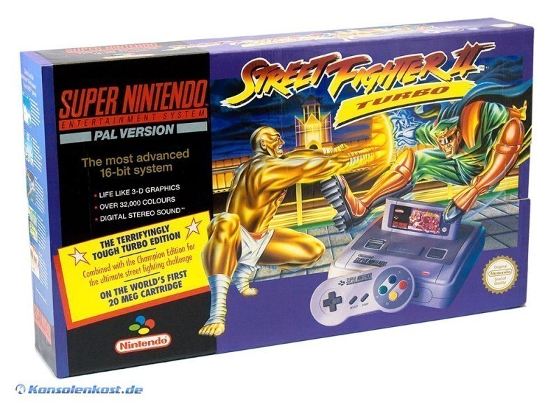 SNES - Konsole #SF2 Turbo Set + Spiel + Original Controller + Zubehör ...