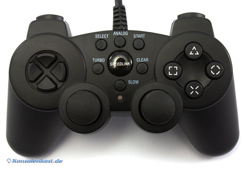 PS2 - Controller / Pad mit Turbo & Slowmotion #schwarz SL-4207-SBK-01 ...