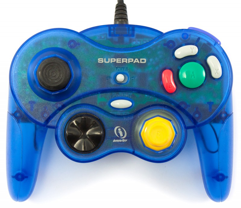 GameCube - Superpad Controller / Pad #blau-transp. mit Vibration ...