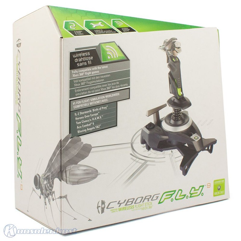 Xbox 360 - Wireless Flight Stick #grün-schwarz Cyborg F.L.Y. 9 [Mad ...