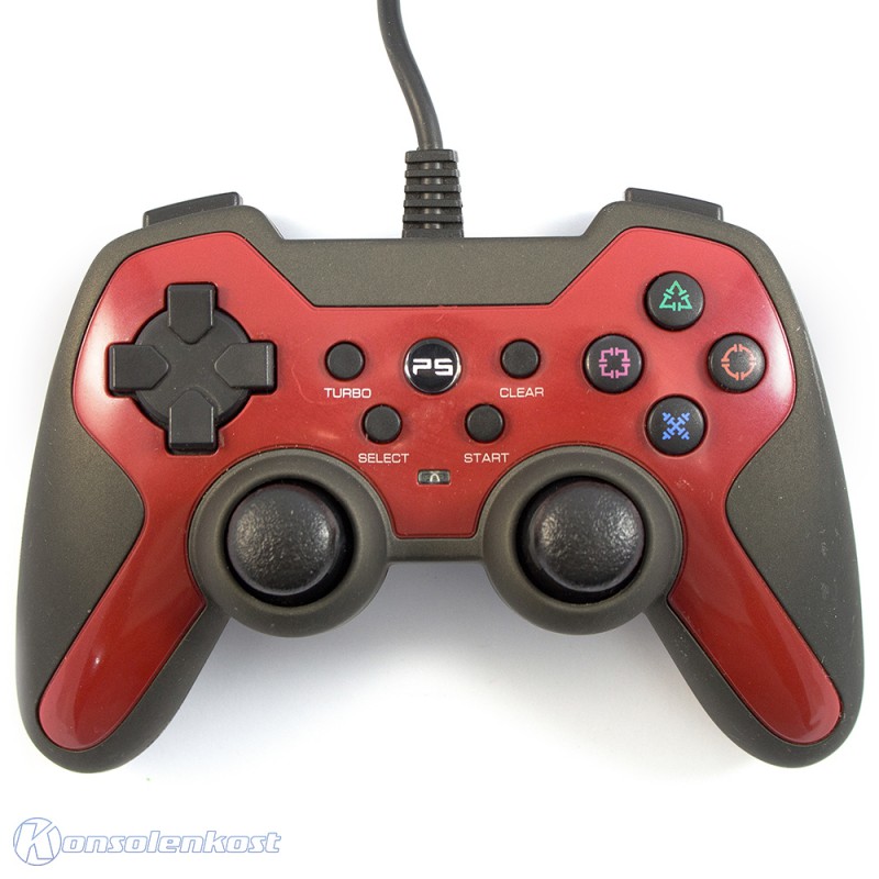 PS3 - Wired Controller / Pad mit Turbo #rot-grau (gebraucht) | Konsolenkost