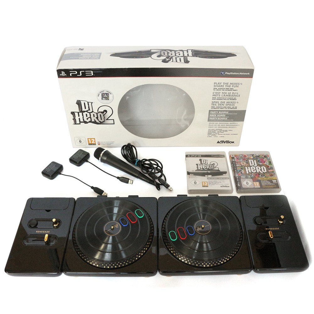PS3 - DJ Hero 2: Party Bundle + 2 Turntable + Mikrofon (mit OVP) (sehr ...