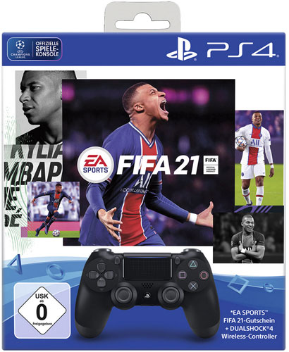 PS4 - DUALSHOCK 4 Wireless-Controller #black + EA Sports FIFA 21 Spiel ...