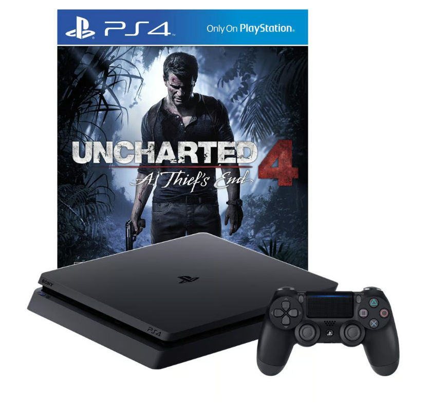 PS4 Konsole Slim 500GB schwarz Uncharted 4 Original Controller sehr guter Zustand gebraucht