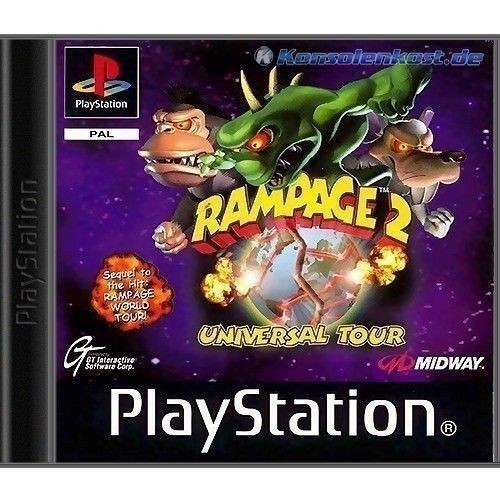 PS1 Rampage 2 Universal Tour mit OVP OVP beschadigt gebraucht