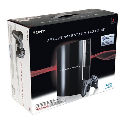 PS3 Konsole FAT 40GB schwarz Original Controller mit OVP OVP beschadigt gebraucht