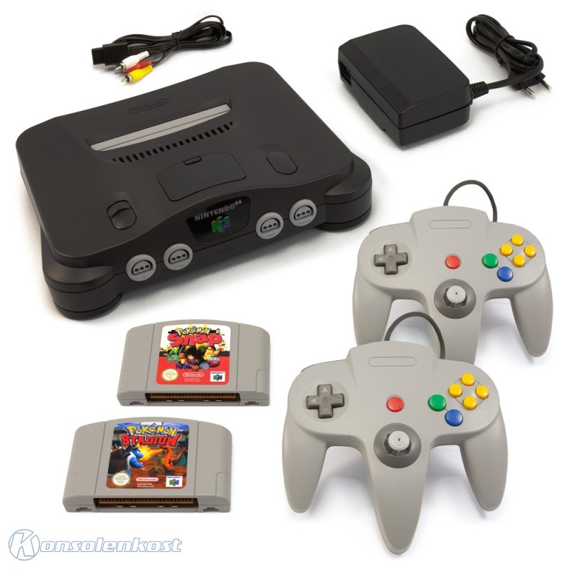 N64 - Konsole + Pokemon Snap + Stadium + 2 Controller + Zubehör (DE ...