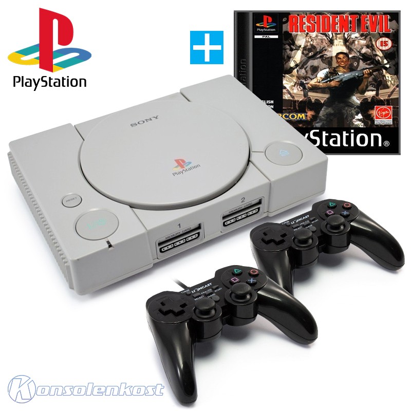 PS1 - Konsole + Resident Evil + 2 Controller + Zubehör (gebraucht ...