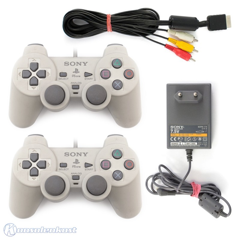 PS1 - Zubehör Set: 2 Original Controller + Original AV Cinchkabel ...
