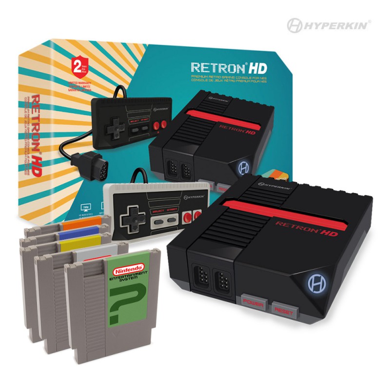 RetroN - RetroN 1 HD Konsole + 2 Controller + 5 Spiele #Schwarz ...