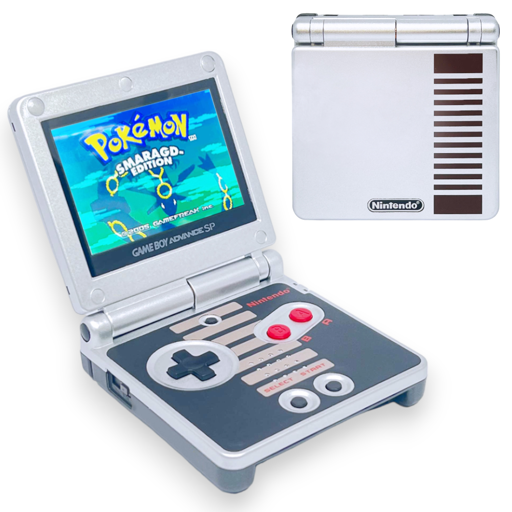 GameBoy Advance - Konsole GBA SP #NES Edition IPS V2 + Netzteil (wie AGS-101) (mit neuem Gehäuse ...
