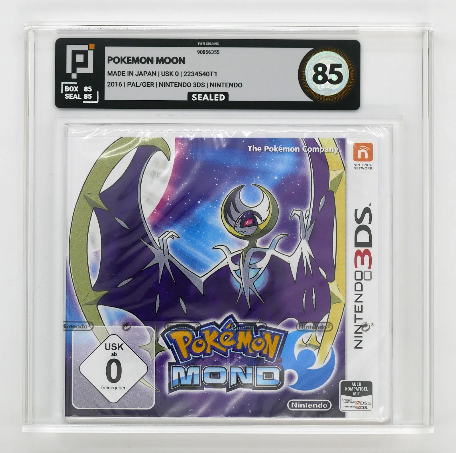 Nintendo 3DS Pokemon Mond Moon Pixel Grading SEALED 85 DE Version NEU OVP