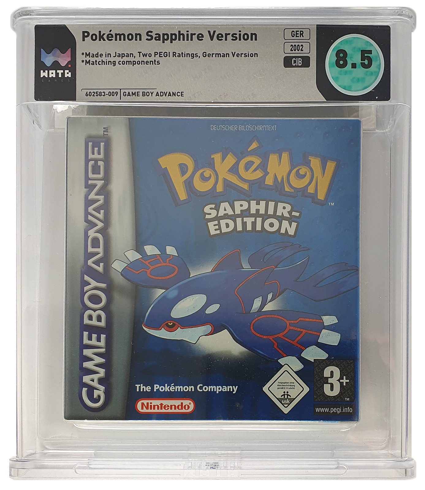 GameBoy Advance - Pokemon Saphir Edition #WATA Grading CIB 8.5 (DE ...