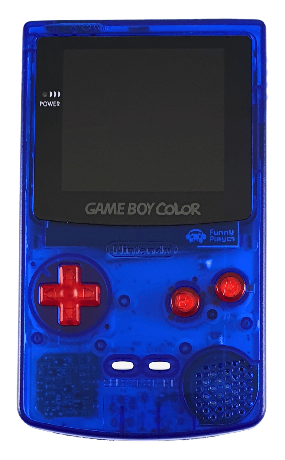 GameBoy Color - Konsole #Clear Dark Blue mit rot-weiß Buttons Q5 IPS ...